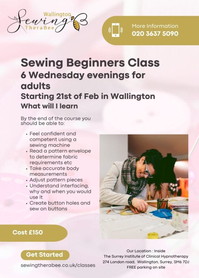 Beginners Sewing Course in Wallington Surrey